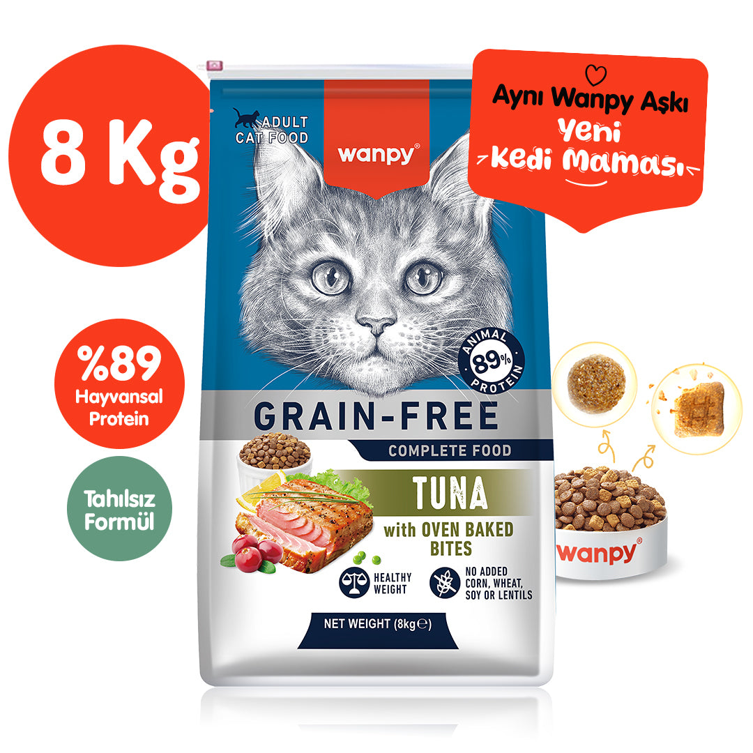 Wanpy Tahılsız Ton Balıklı Yetişkin Kedi Maması 8 kg – Wanpy Pet Food