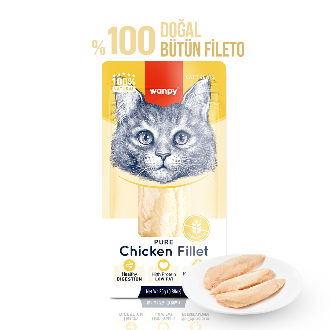 Wanpy Gerçek Tavuk Fileto 25g Kedi Ödülü – Wanpy Pet Food
