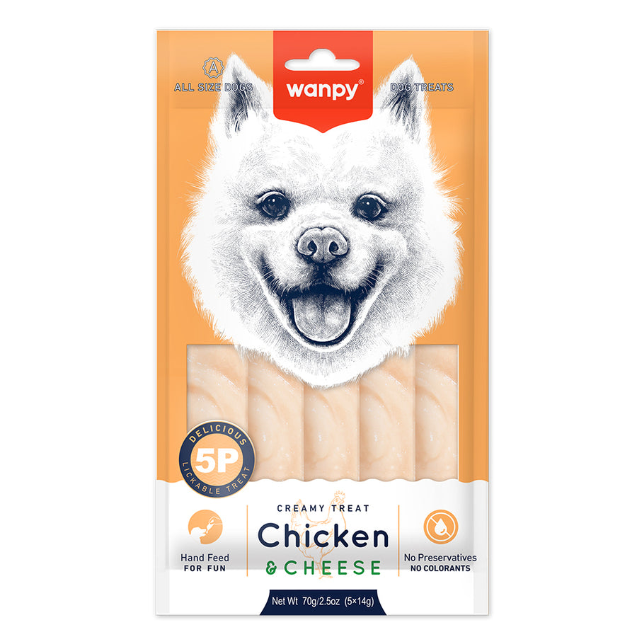 Wanpy Tavuklu&Peynirli Krema Köpek Ödülü 5x14gr – Wanpy Pet Food